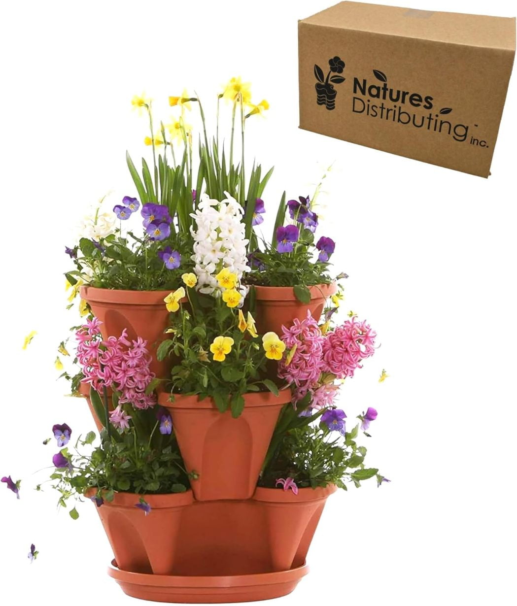 3 Tier Stacking Planter-Flower, Herb, Stackable Garden, Vegetable-Self ...