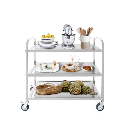 3-Tier Stainless Steel Cart Restaurant, Household, Service Trolley, 360 ...