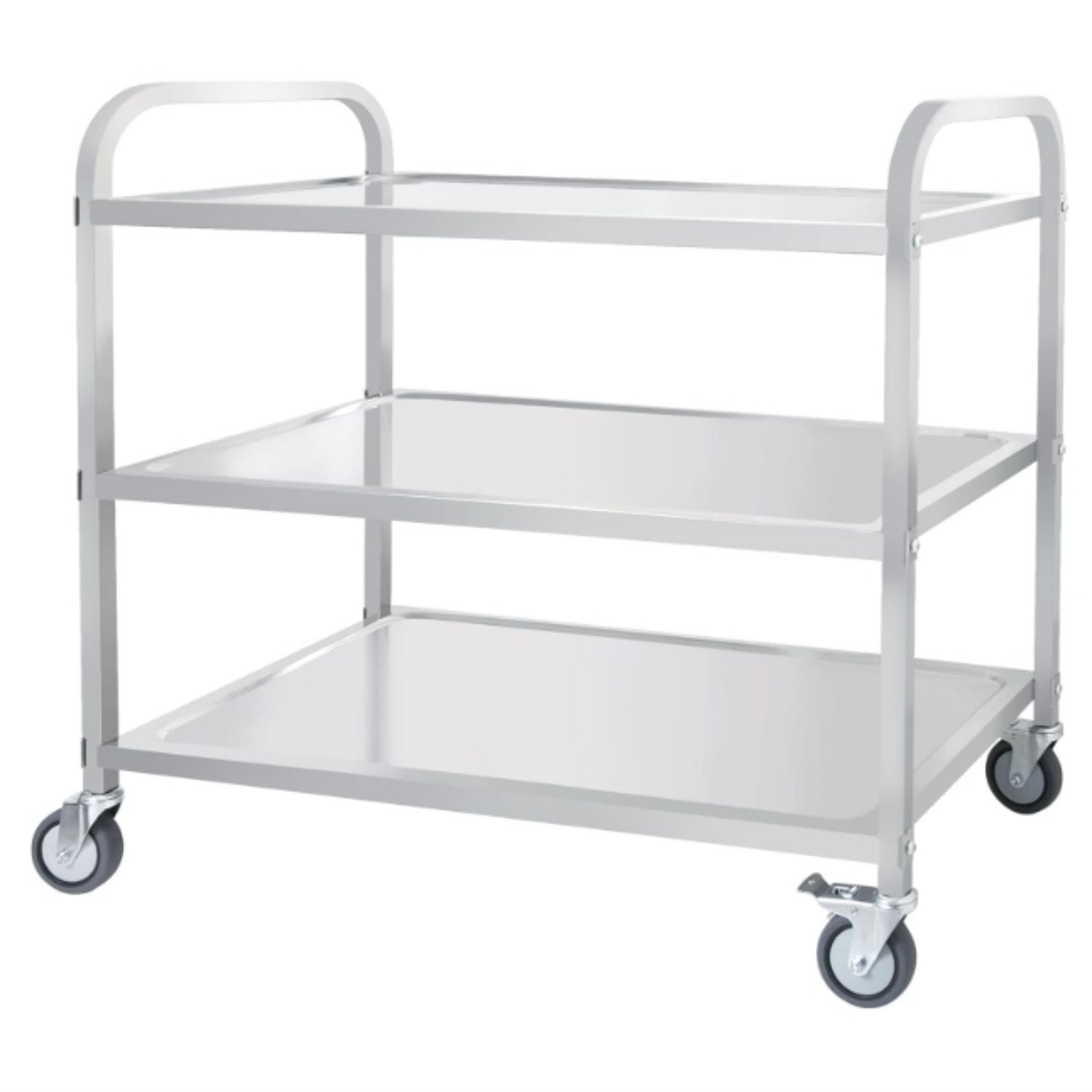 3 Tier Stainless Steel Cart Utility Serving Cart with Wheels 360 ...
