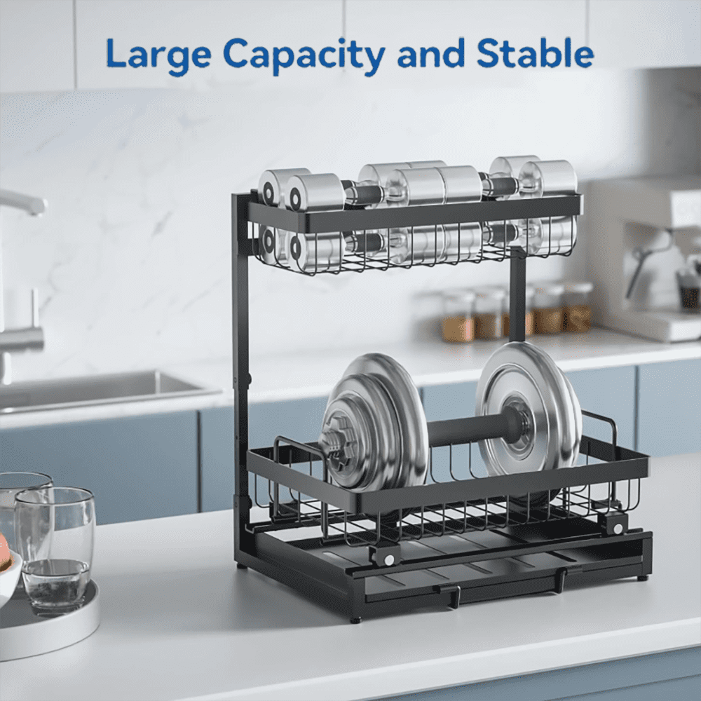 3-Tier Stainless Steel Dish Drying Rack for Kitchen Sink | Over Sink ...