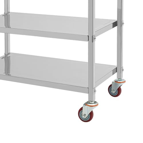 3 Tier Stainless Steel Kitchen Trolley Cart, 30 x 16 x 33In Rolling ...
