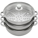 3-Tier Stainless Steel Steamer，Multi-Functions Steamer Pot Fast Heating ...