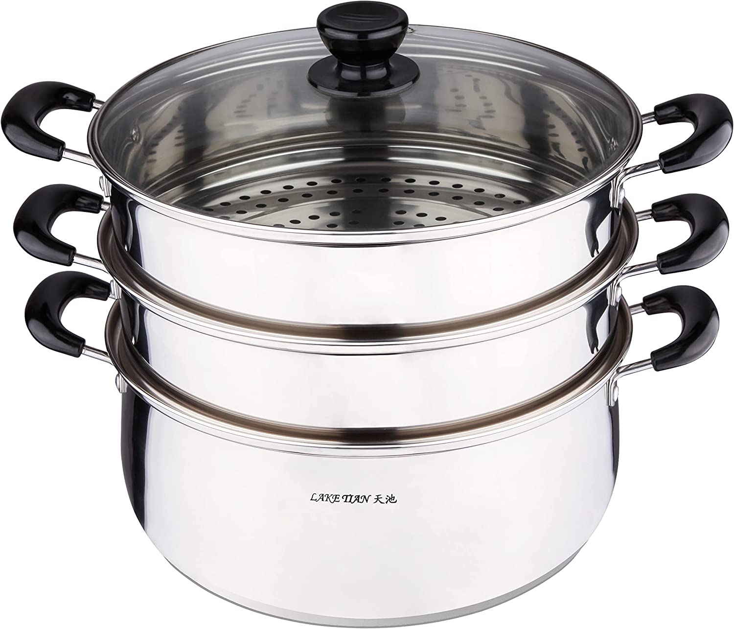 3 Tier Stainless Steel Steamer Pot For Cooking With Stackable Pan ...