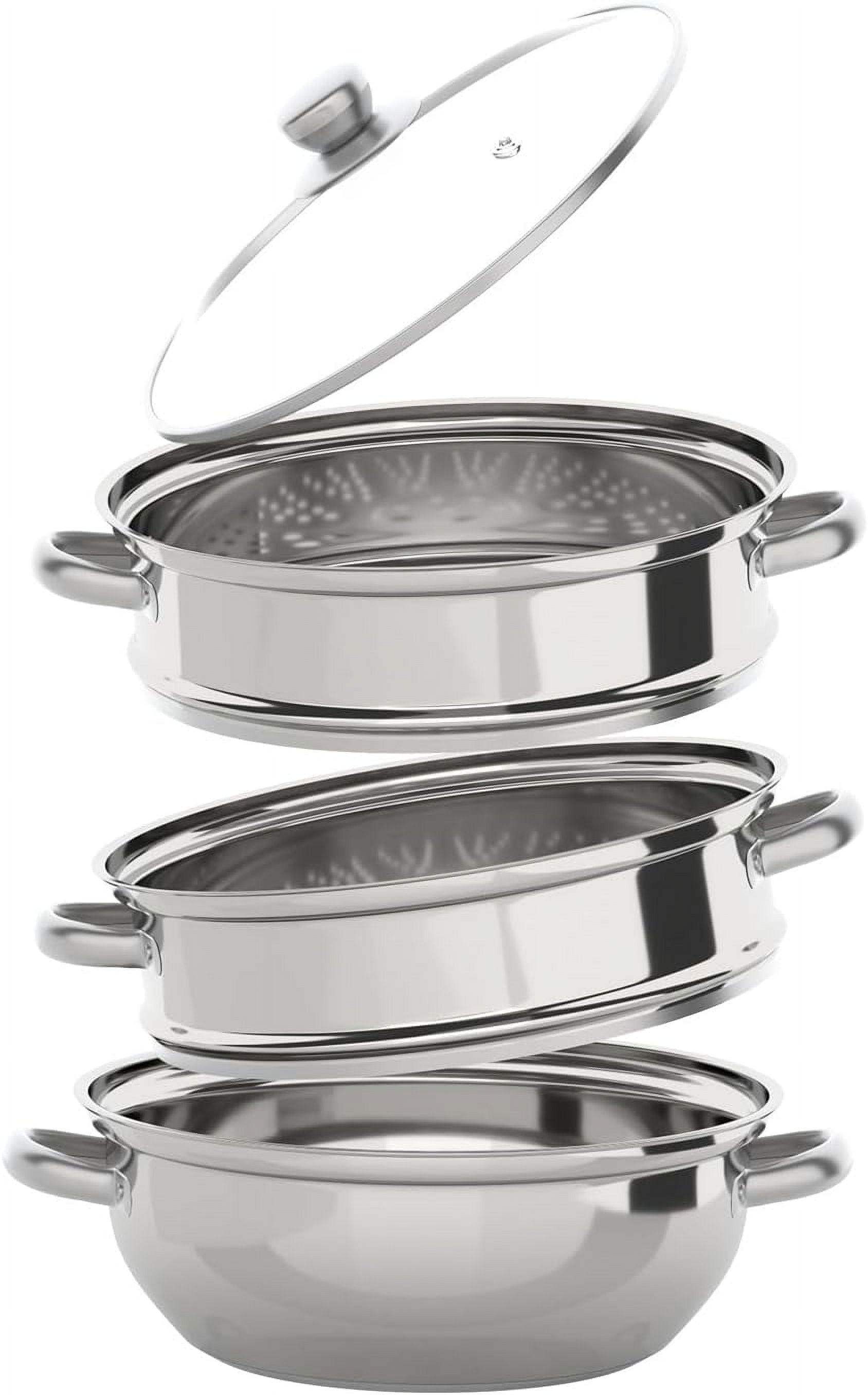 3 Tier Stainless Steel Steamer Pot Kitchen Hot Steamer Pot Stainless ...