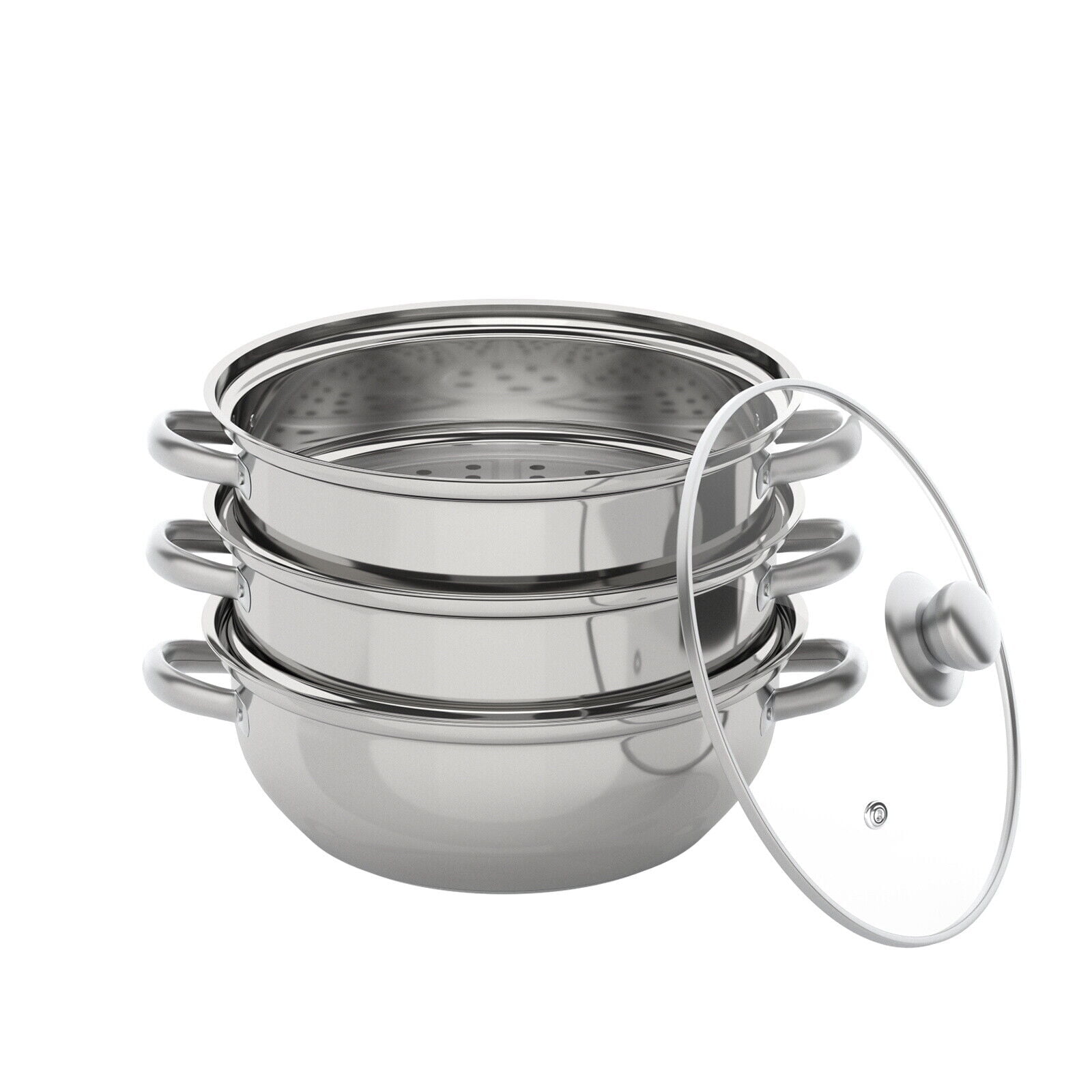 3-Tier Stainless Steel Steamer for Various Stoves such as Induction ...