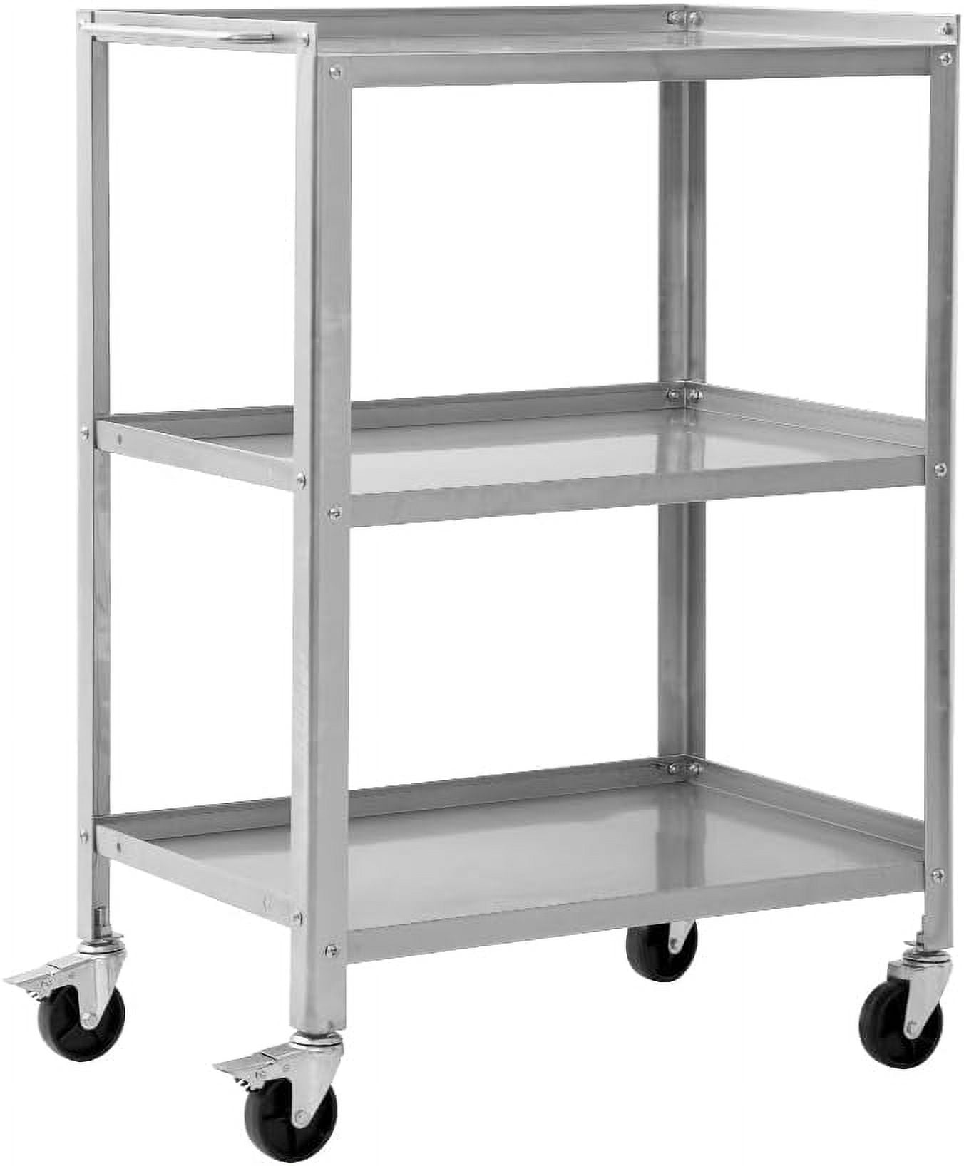 3 Tier Stainless Steel Utility Cart Commercial Heavy Duty Rolling Cart ...