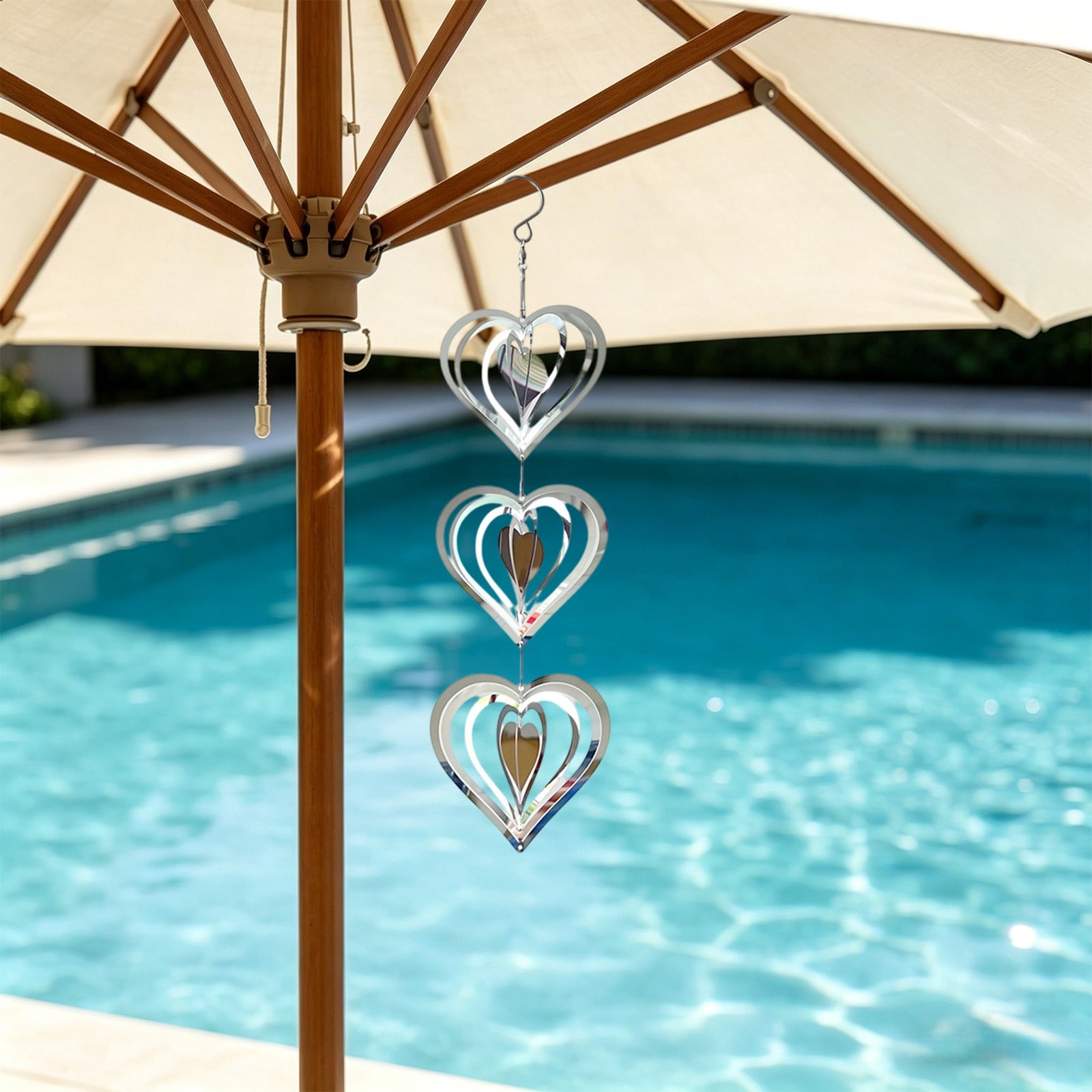 3-Tier Stainless Steel Wind Spinner Hanging Kinetic Art Silent Wind ...