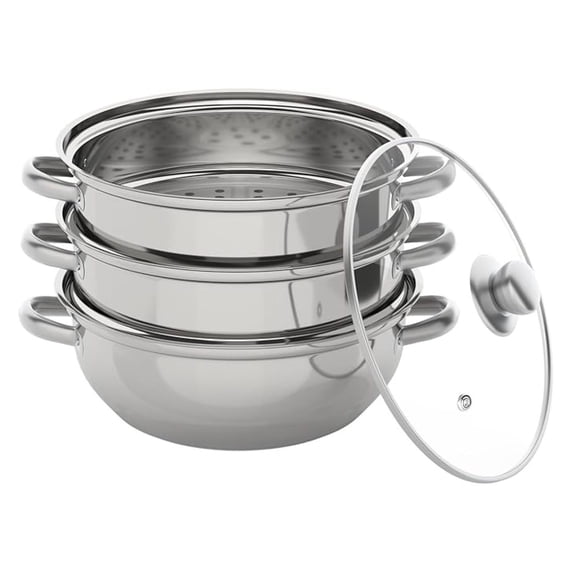 3-Tier Stainless Steel er Pot, Large Capacity Food er for Stove, Multi ...