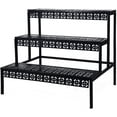 Aboxoo 3 Tier Metal Plant Stand, Black Plant Rack for Indoor and ...