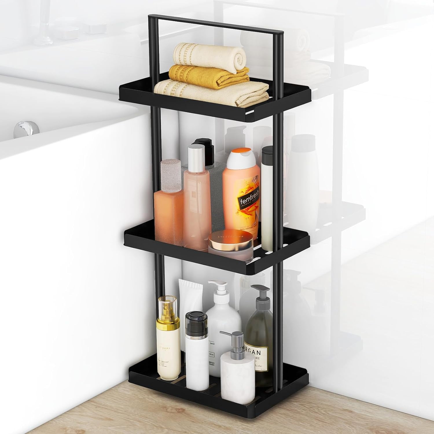 3 Tier Standing Shower Caddy Organizer Corner, Bathroom Shower ...