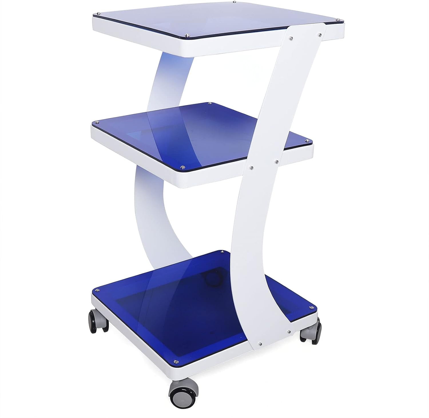 3 Tier Steel Rolling Utility Cart Storage Organizer Carts,3-Shelf Glass ...