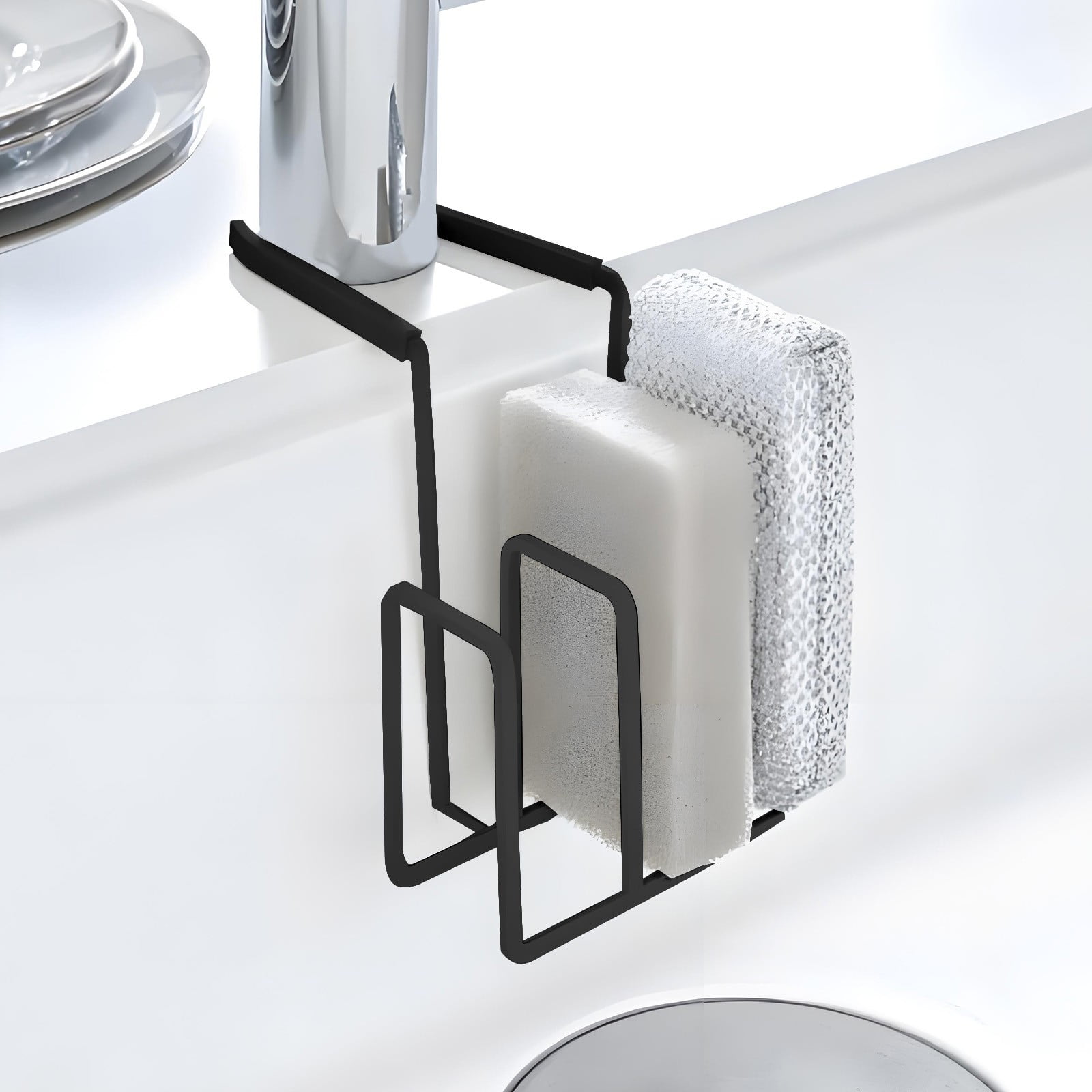 3-Tier Steel Sponge Holder for Kitchen Sink, Rust-Proof Space-Saving ...
