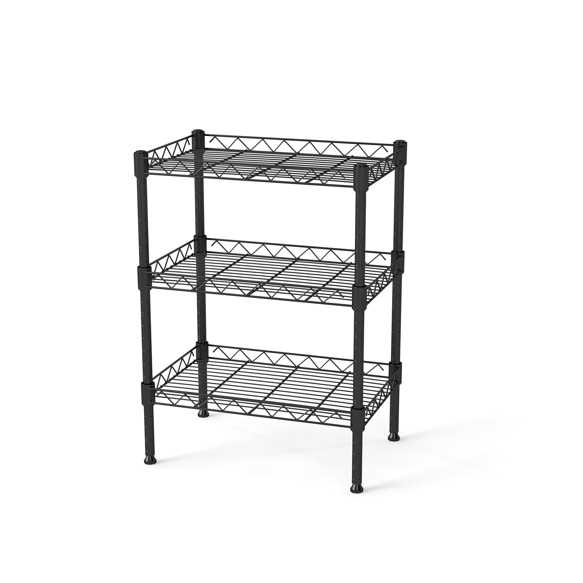 3-Tier Steel Wire Shelving Unit Compact 17.71"x11.81"x23.63" Snap-Fit ...