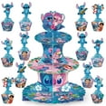 3 Tier Stitch Birthday Cupcake Stand Cardboard Round Cupcake Holder ...