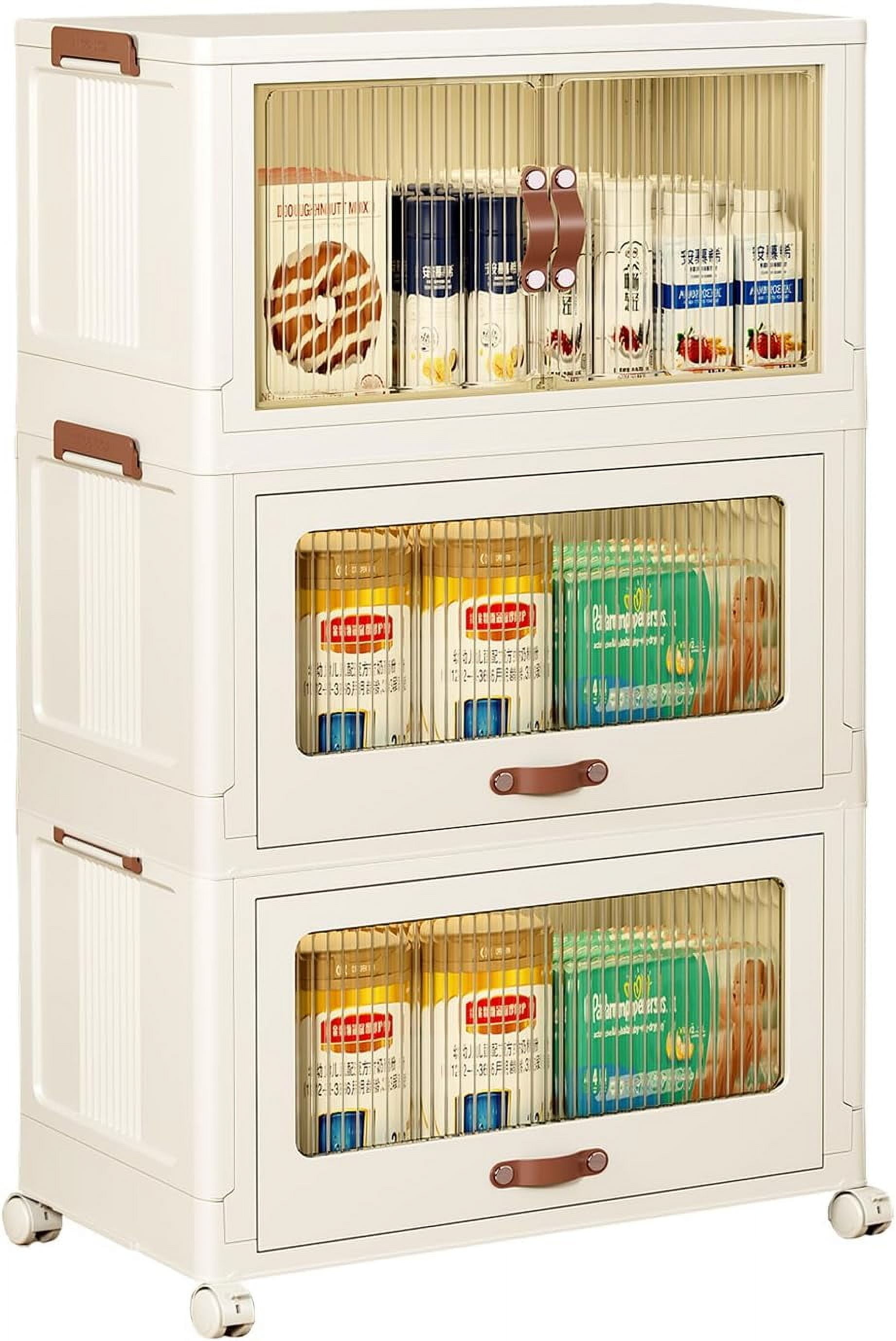 3-Tier Storage Bins with Lids 65 QT, Collapsible Storage Bins with ...