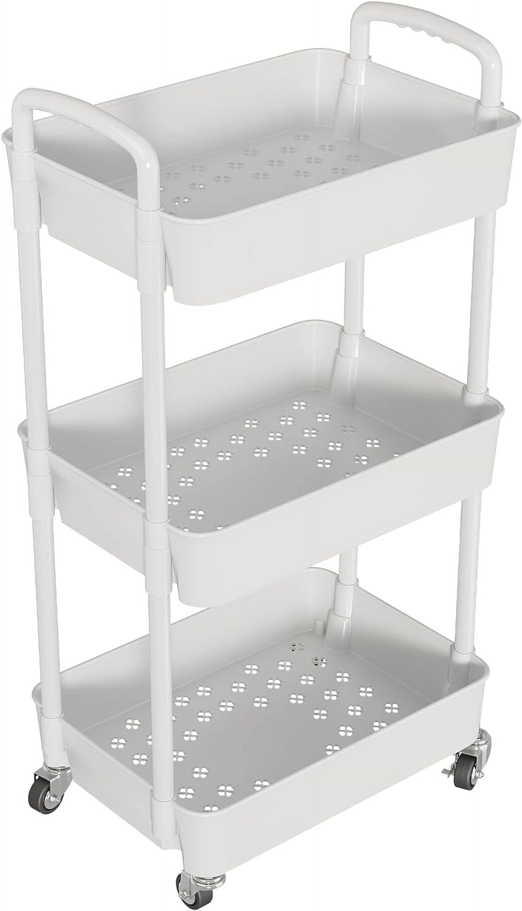 3-Tier Storage Cart,Multifunction Kitchen Storage Organizer,Mobile ...