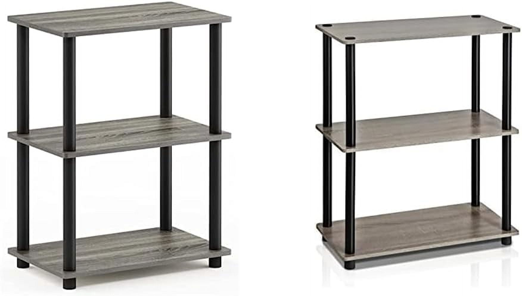 3-Tier Storage Shelf Bundle with Display Rack (Espresso/Black ...