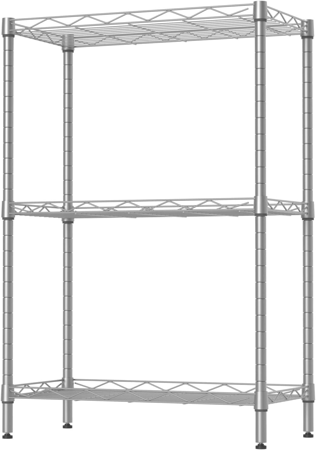 3 Tier Storage Shelf Wire Shelving Unit, Adjustable Metal Storage Rack ...