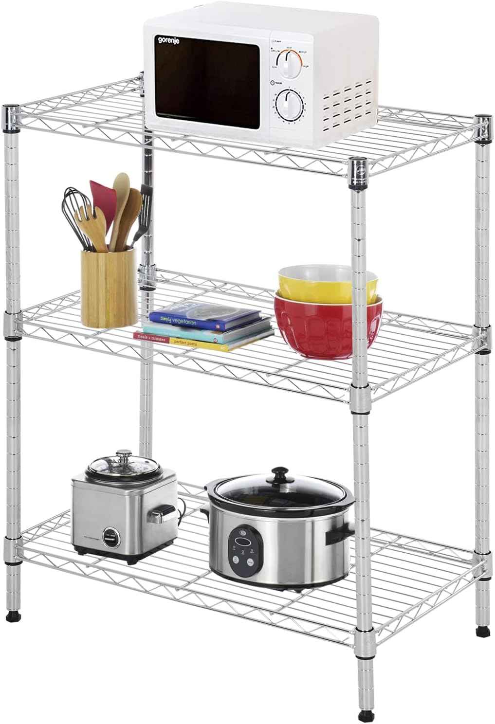3 Tier Storage Shelves,13.2" Dx23 Wx30.2 H Wire Shelving Unit Metal ...
