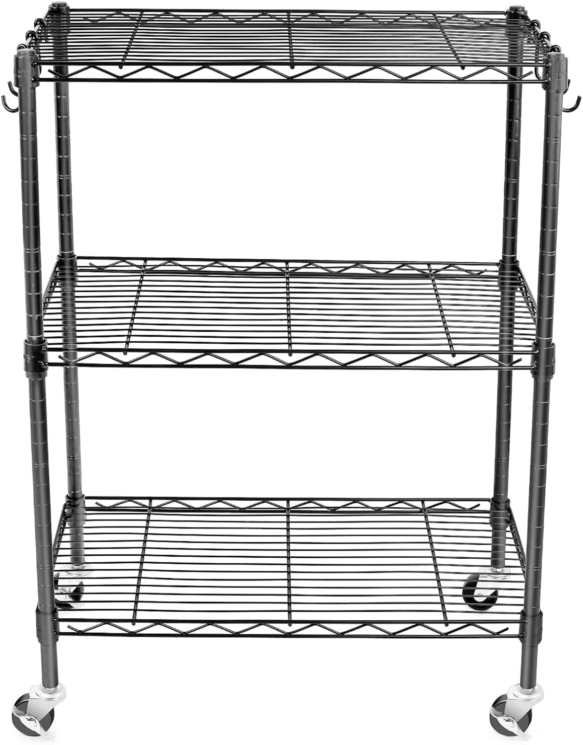 3-Tier Storage Shelves, Heavy Duty Metal Wire Rack Shelving Unit with ...