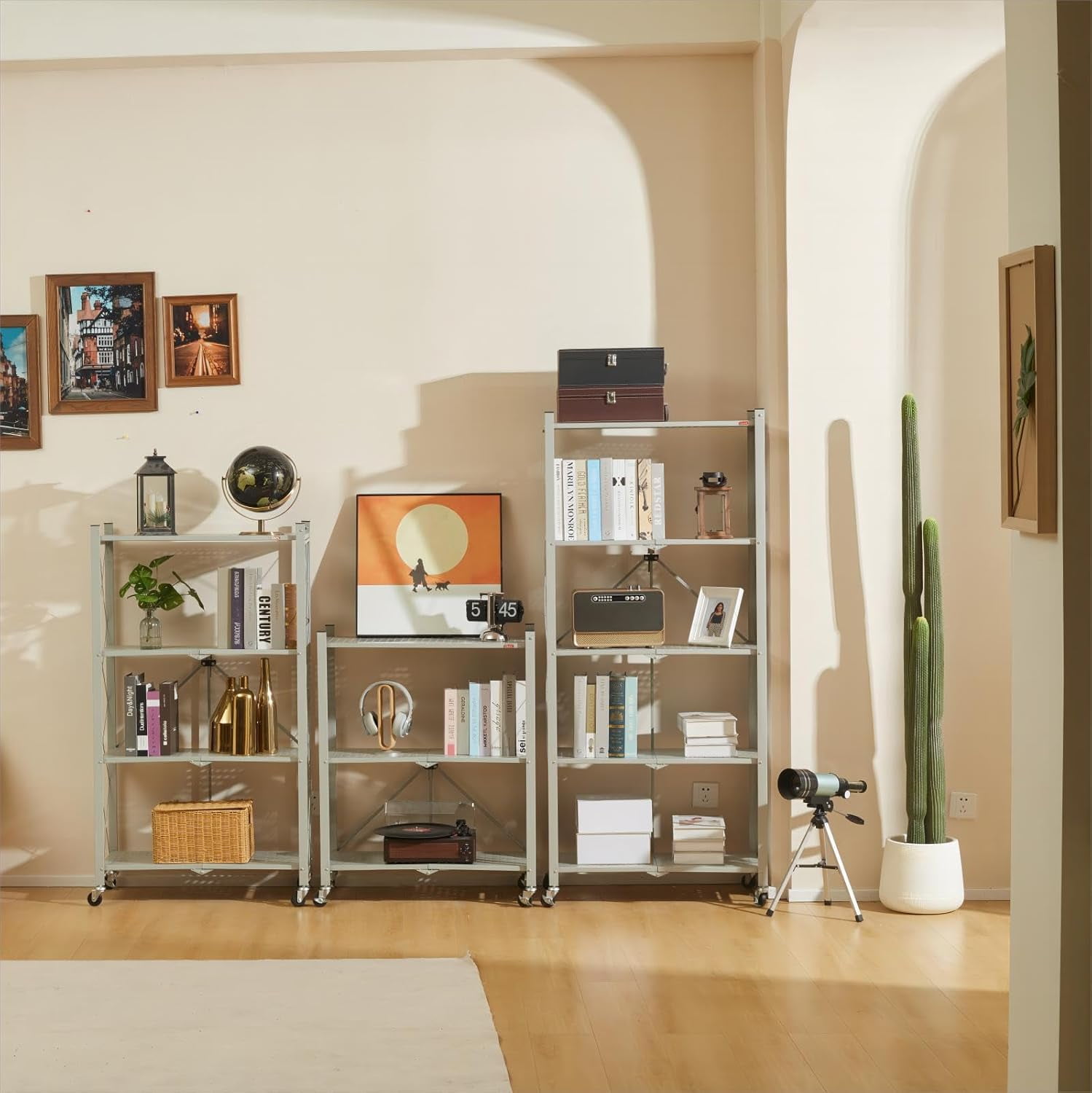 3 Tier Storage Shelves with Wheels, Kitchen Appliance Stand ...