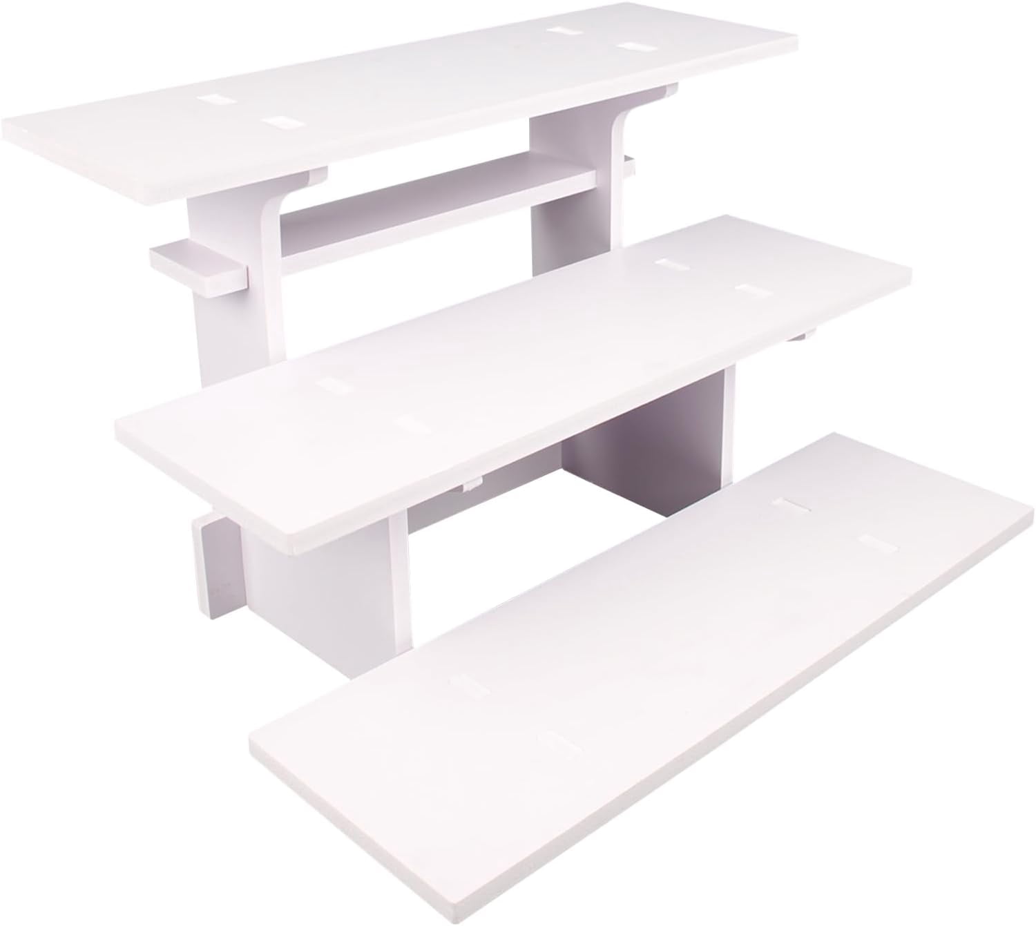 3-Tier Straight Retail Table Display Stand, Portable Display Rack ...