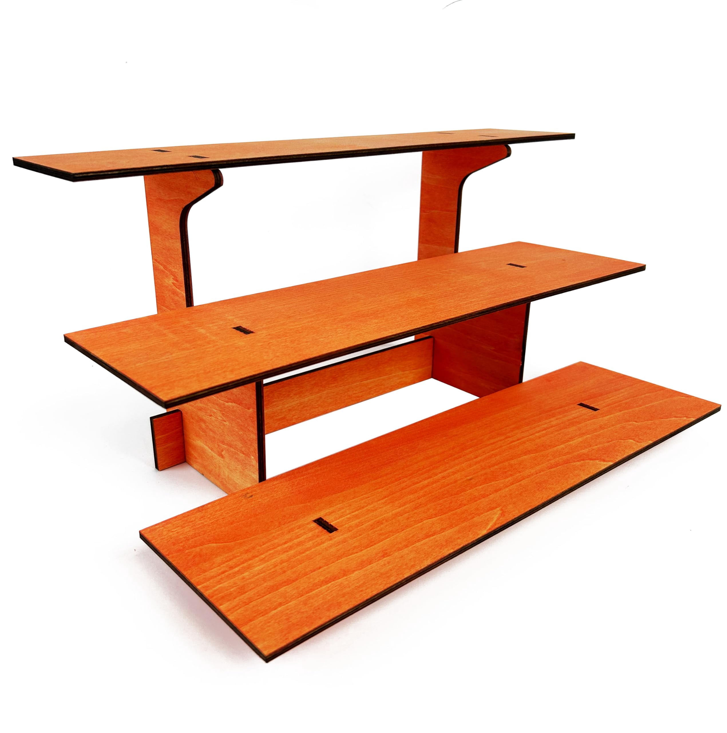 3-Tier Straight Retail Table Display Stand with Shelves for Products ...