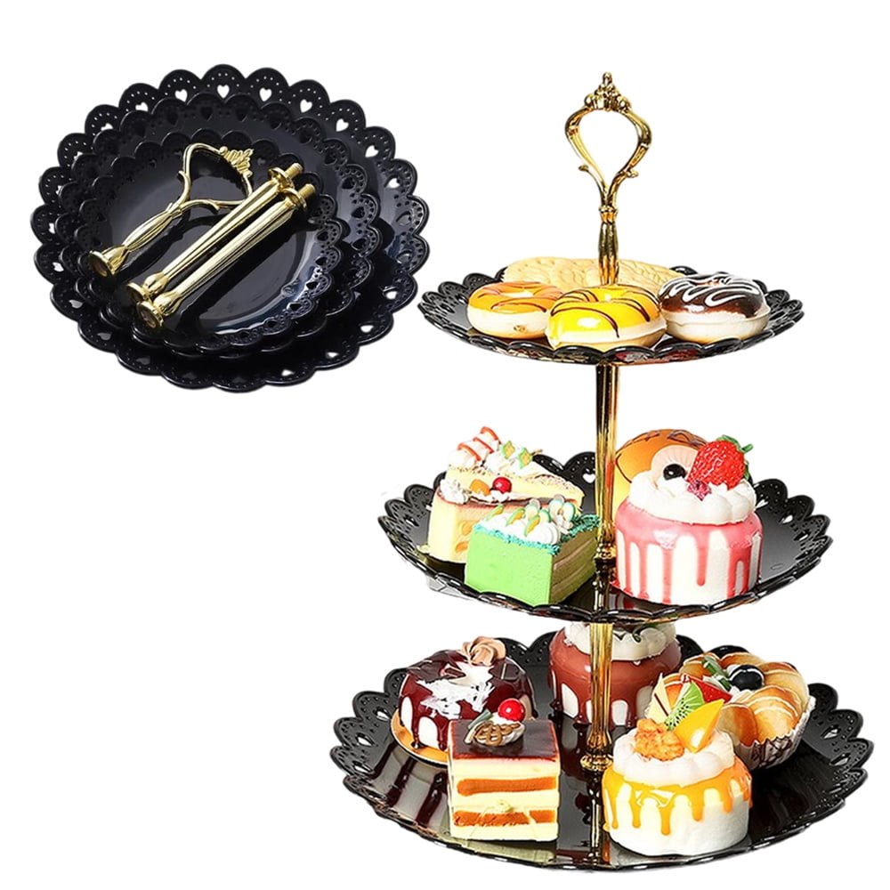 3 Tier Sweets Cake Stand Tiered Dessert Tray Plates Party Cake Tiered ...