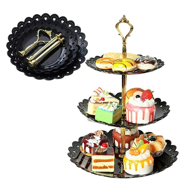 3 Tier Sweets Cake Stand Tiered Dessert Tray Plates Party Cake Tiered ...