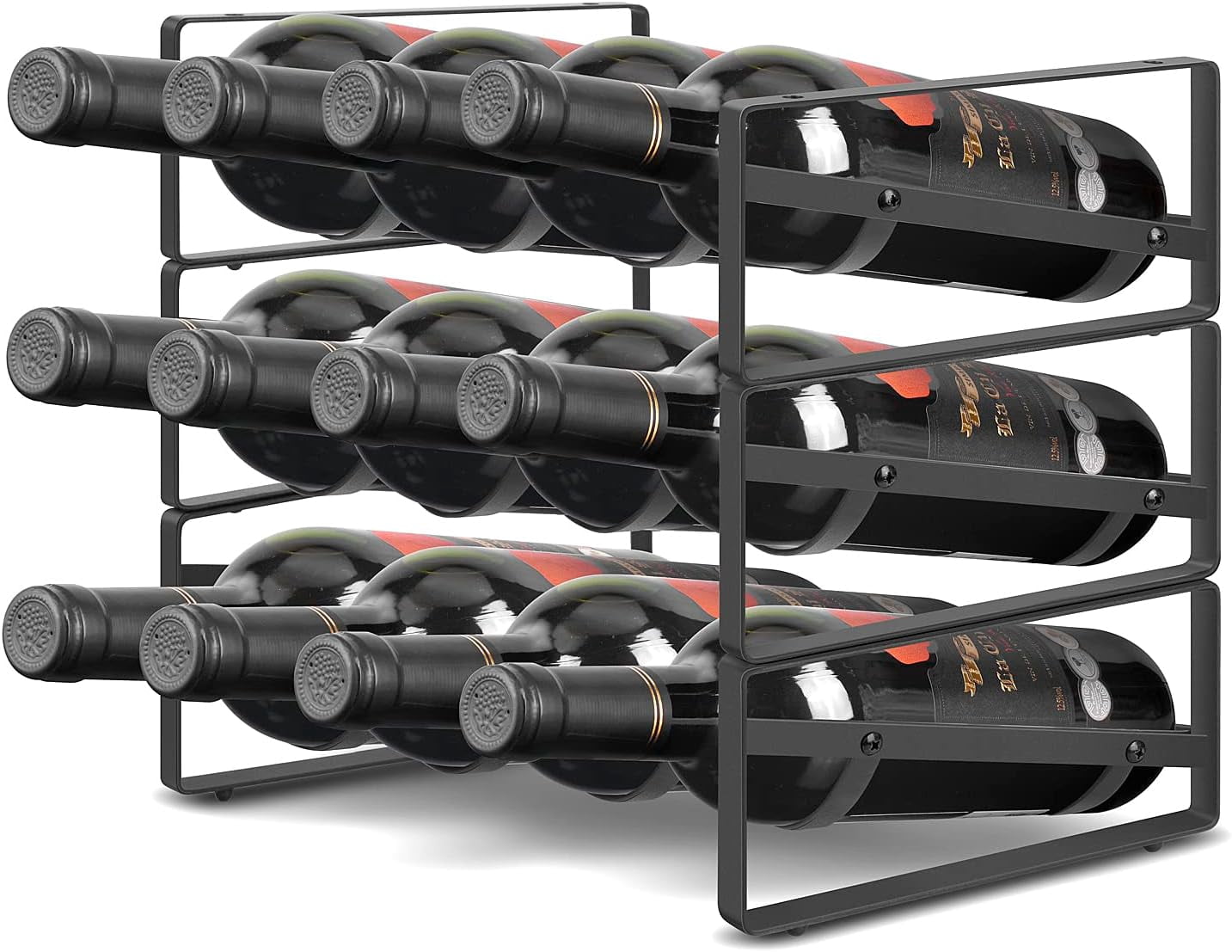 3 Tier Tabletop Stackable Wine Rack，Countertop for Kitchen Pantry ...