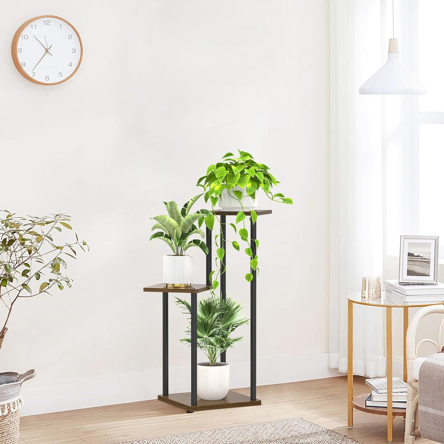 3 Tier Tall Metal Plant Stand Indoor, Tierd Corner Plant Stands for ...