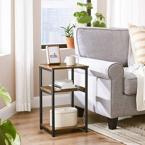 VASAGLE 3-Tier Tall Side Table, Industrial End Table - Walmart.com