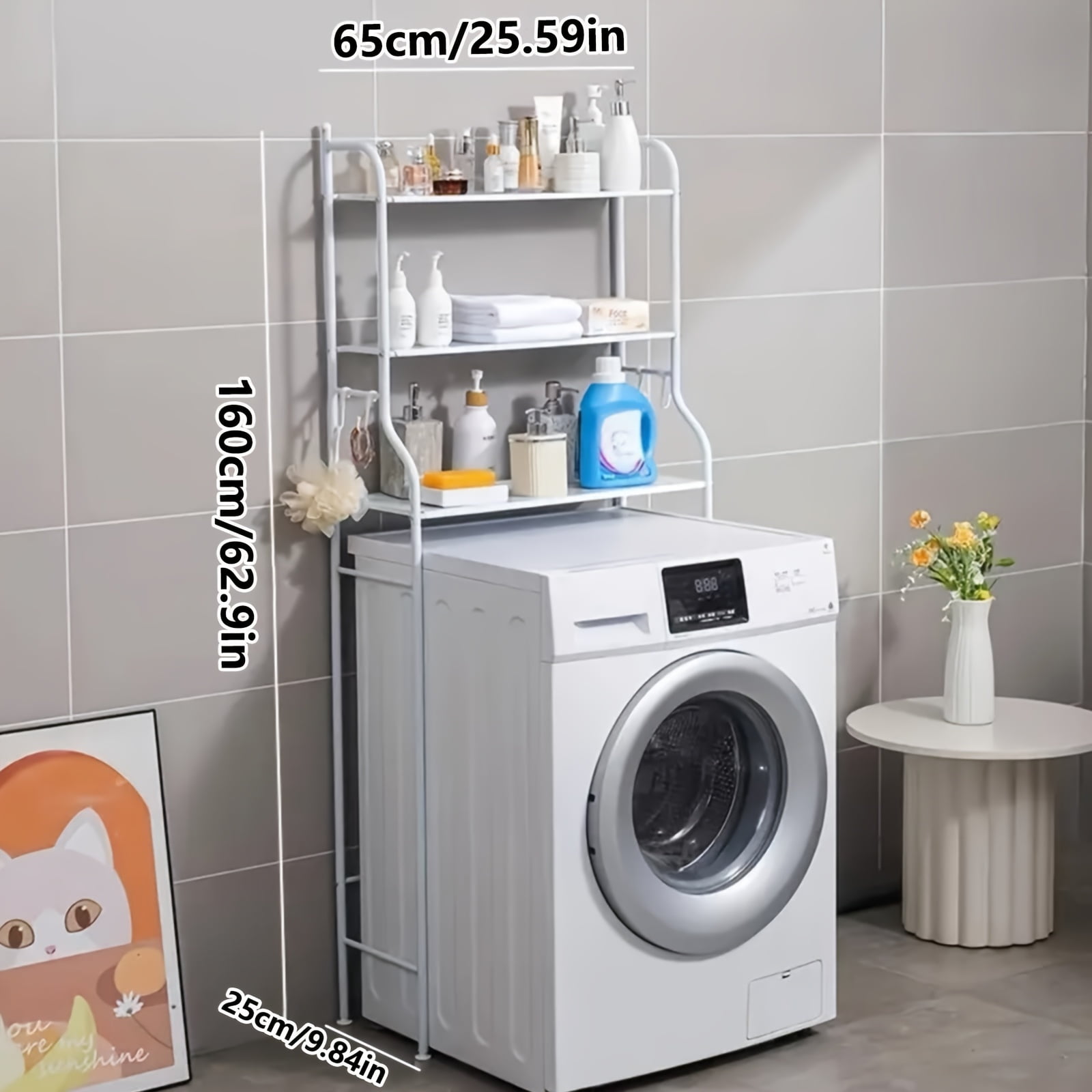 3-Tier Over The Toilet Storage, 1pc Space Saver Metal Bathroom Shelves ...