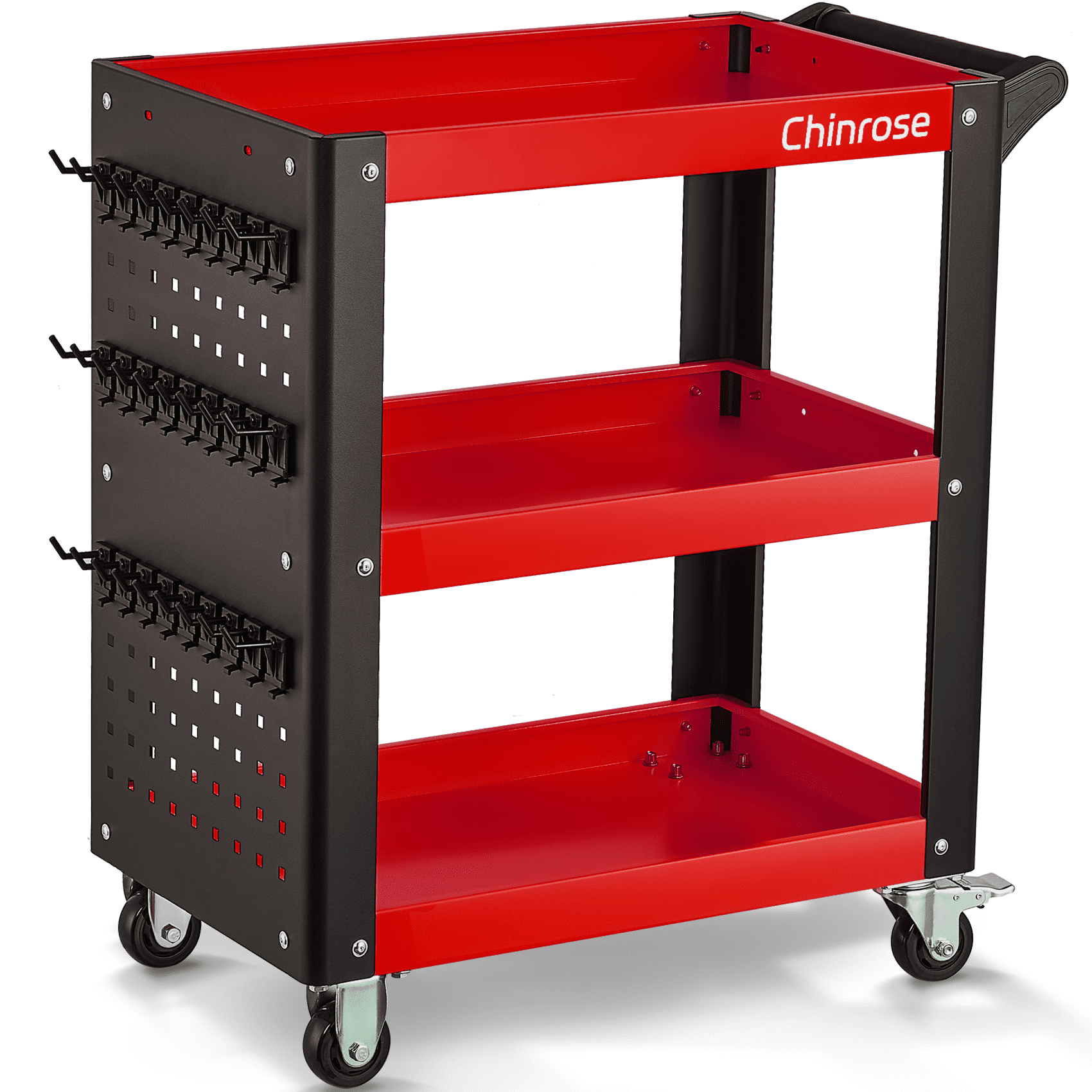 3-Tier Tool Carts with Wheels,Heavy Duty Service Cart with Wheels,Load ...