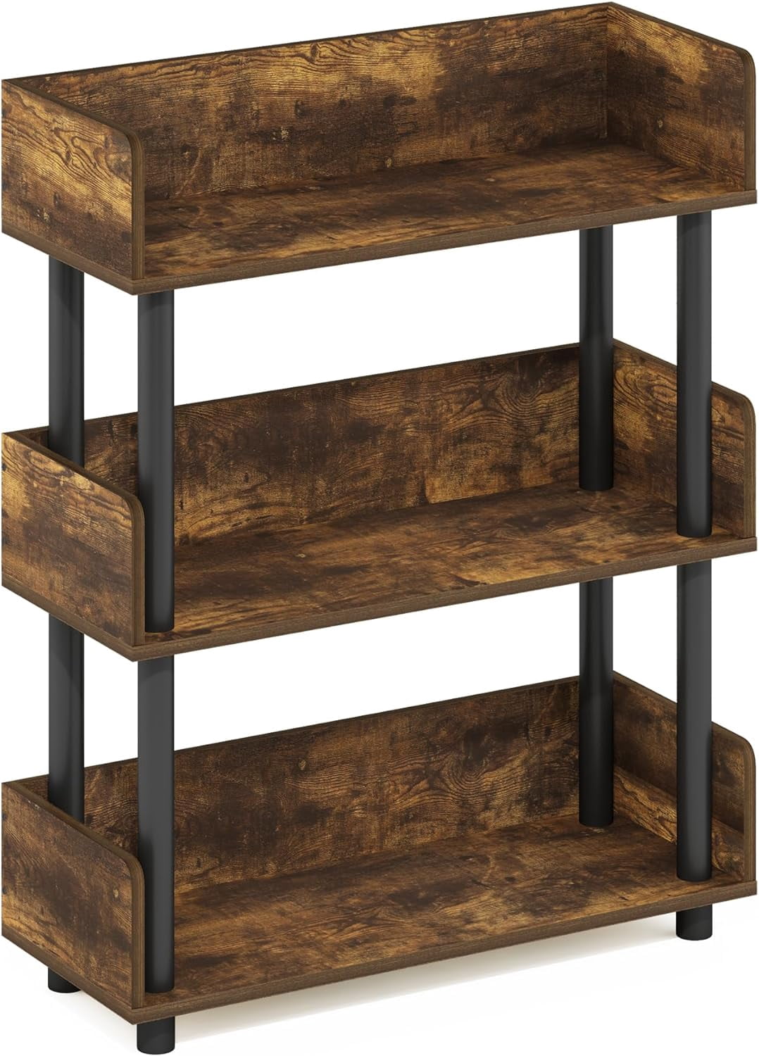 3-Tier Toolless Display Rack, Amber Pine/Black - Walmart.com