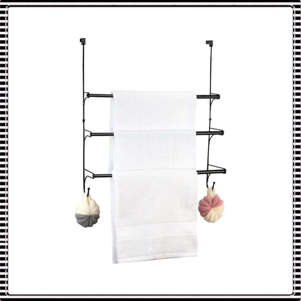 3 Tier Towel Rack Organizer Adjustable Over the Door Rack with 2 ...