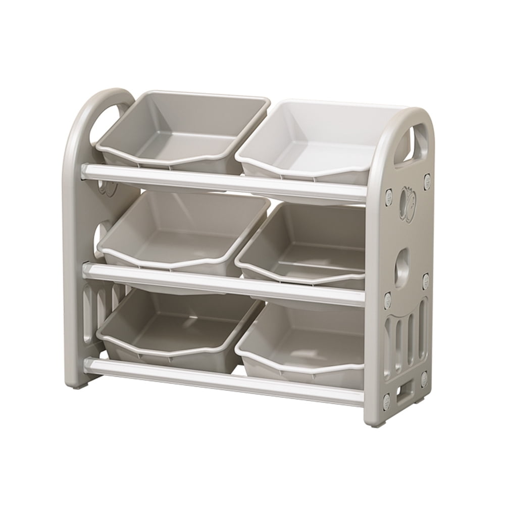 3-Tier Toy Storage Organizer with 6 Bins for Children, Multi-functional ...