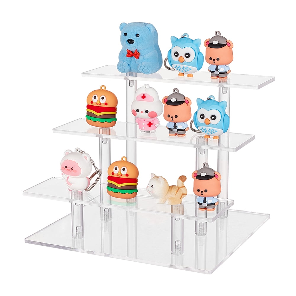 3-Tier Transparent Acrylic Minifigure Display Risers Model Organizer ...
