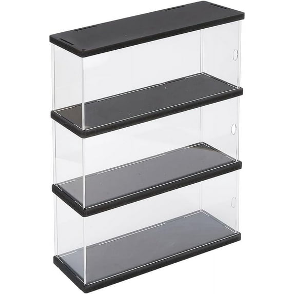 3-Tier Transparent Display Case Acrylic Display Risers Stand with Door ...
