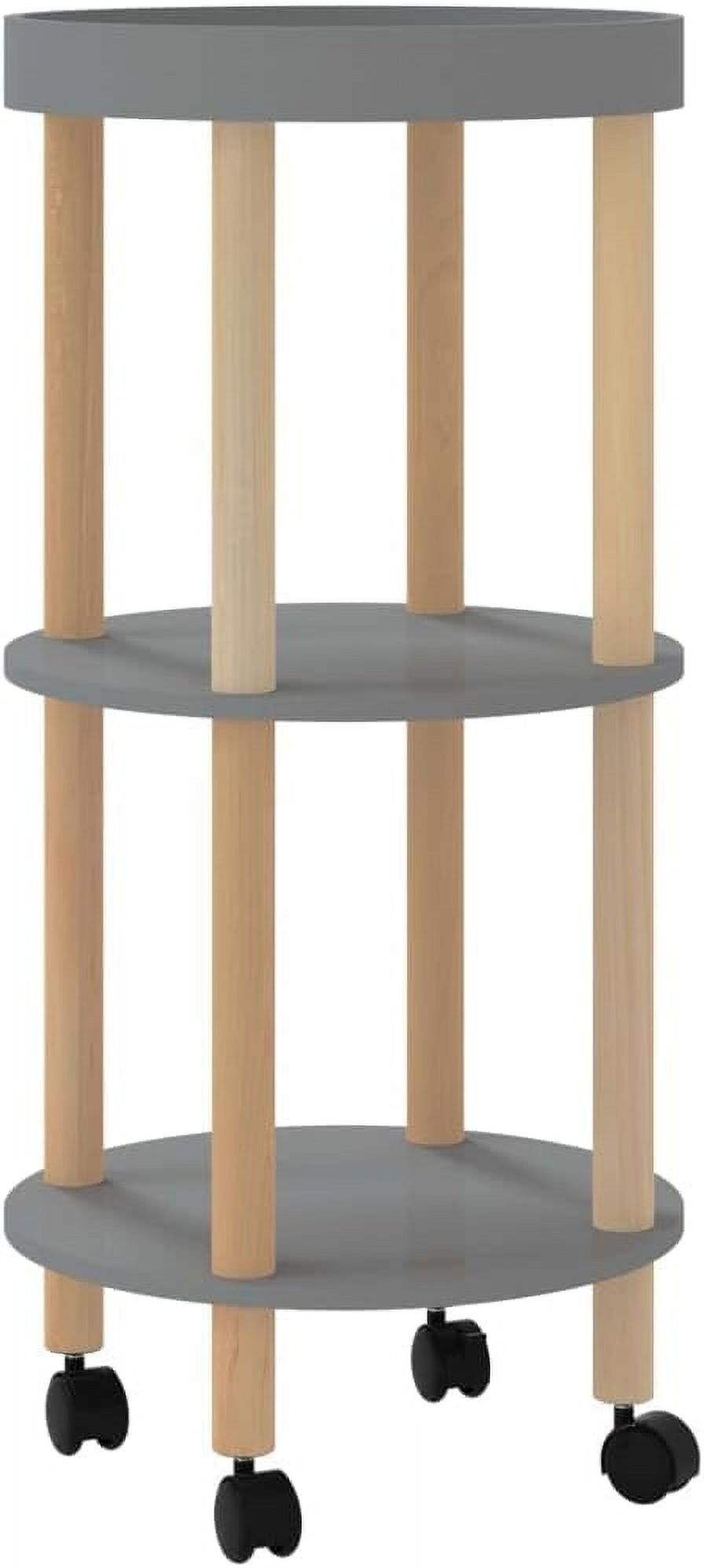 3-Tier Trolley Gray 15"x15"x32.3" Engineered Wood&Solid Wood Pine,and ...