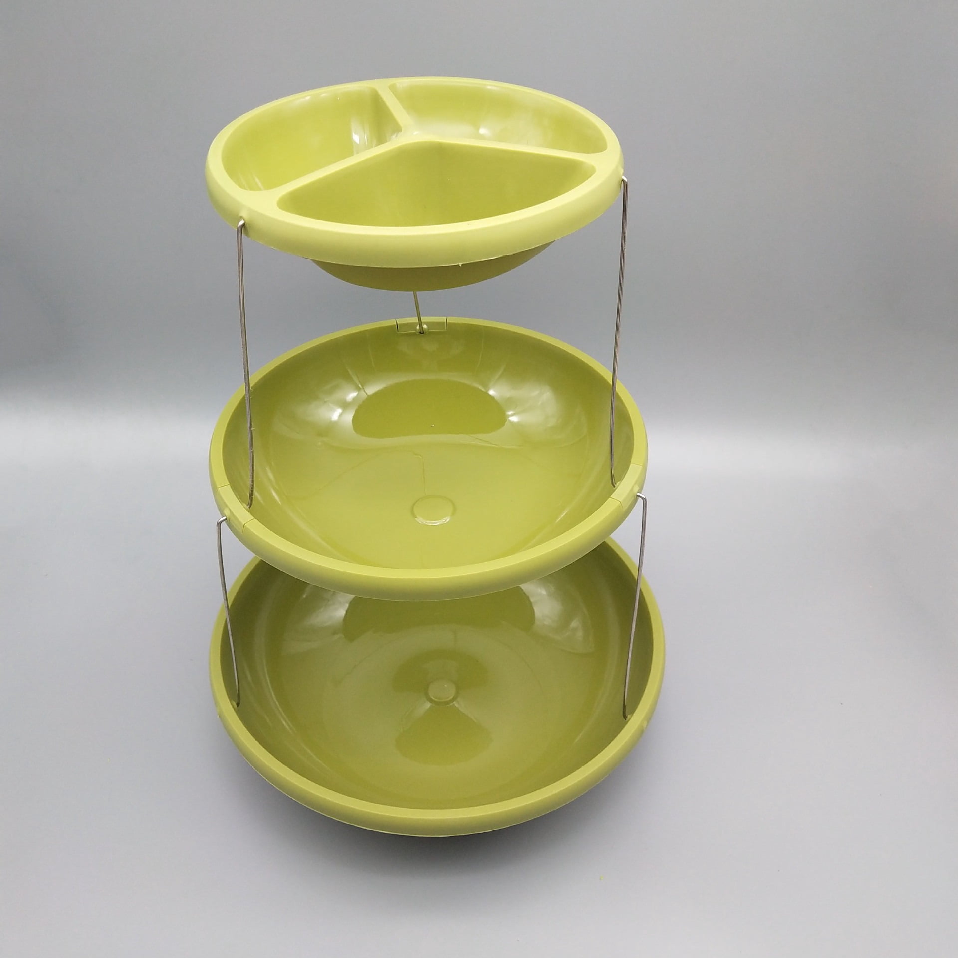 3 Tier Twist Fold Party Bowl Serving Plate Collapsible Nesting Plastic ...