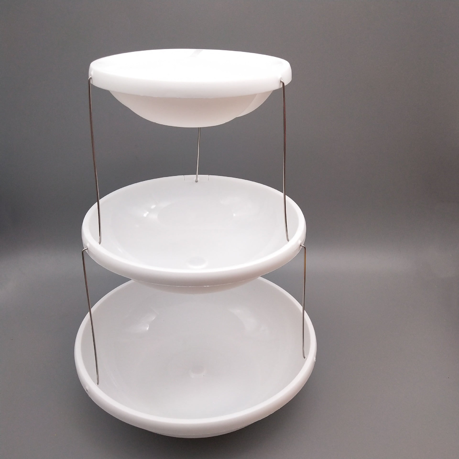 3 Tier Twist Fold Party Bowl Serving Plate Collapsible Nesting Plastic ...
