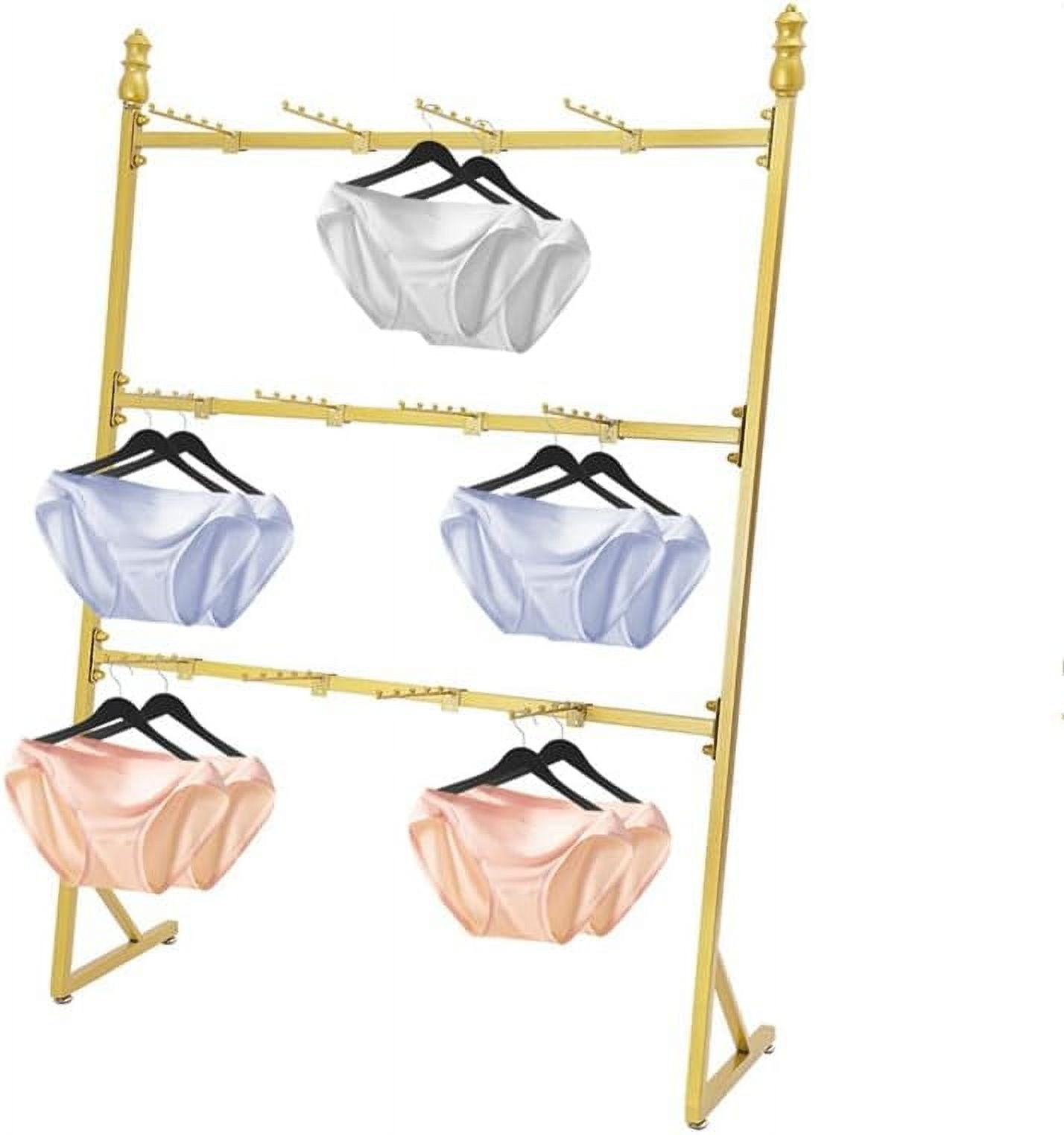 3-Tier Underwear Display Stands Commercial Lingerie Stand Shelves Gold ...