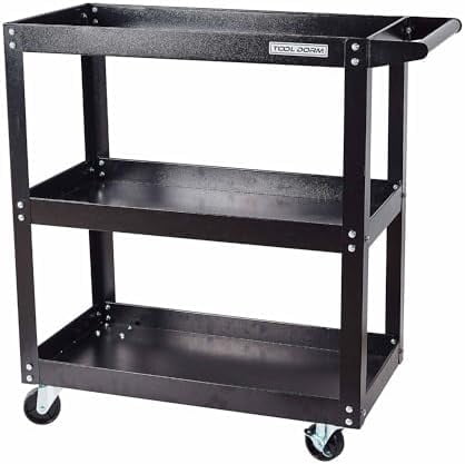 3-Tier Utility Cart,3 Shelves Rolling Carts with Brake Wheels,450lbs ...