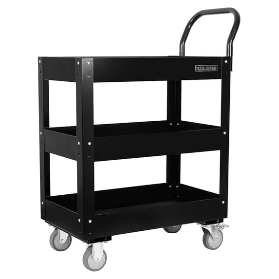 3-Tier Utility Cart,3 Shelves Rolling Carts with Brake Wheels,450lbs ...
