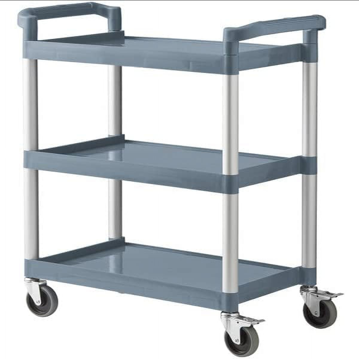 3-Tier Utility Cart | Bussing Service Plastic Cart with Wheels (20'' D ...