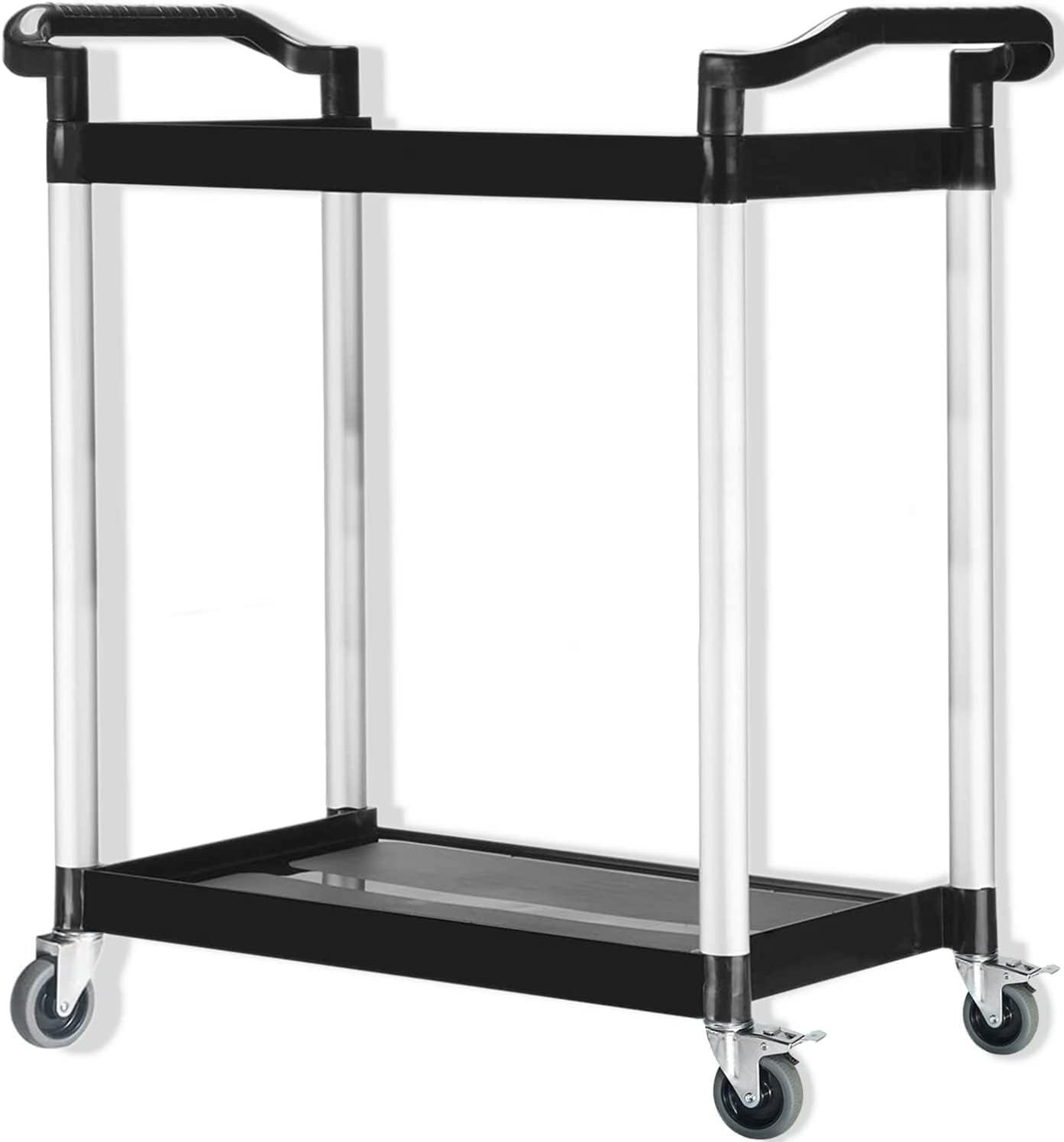 3-Tier Utility Cart | Bussing Service Plastic Cart with Wheels (20'' D ...