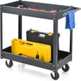 3-Tier Utility Cart Heavy Duty Commercial Service Tool Cart w/Lockable ...