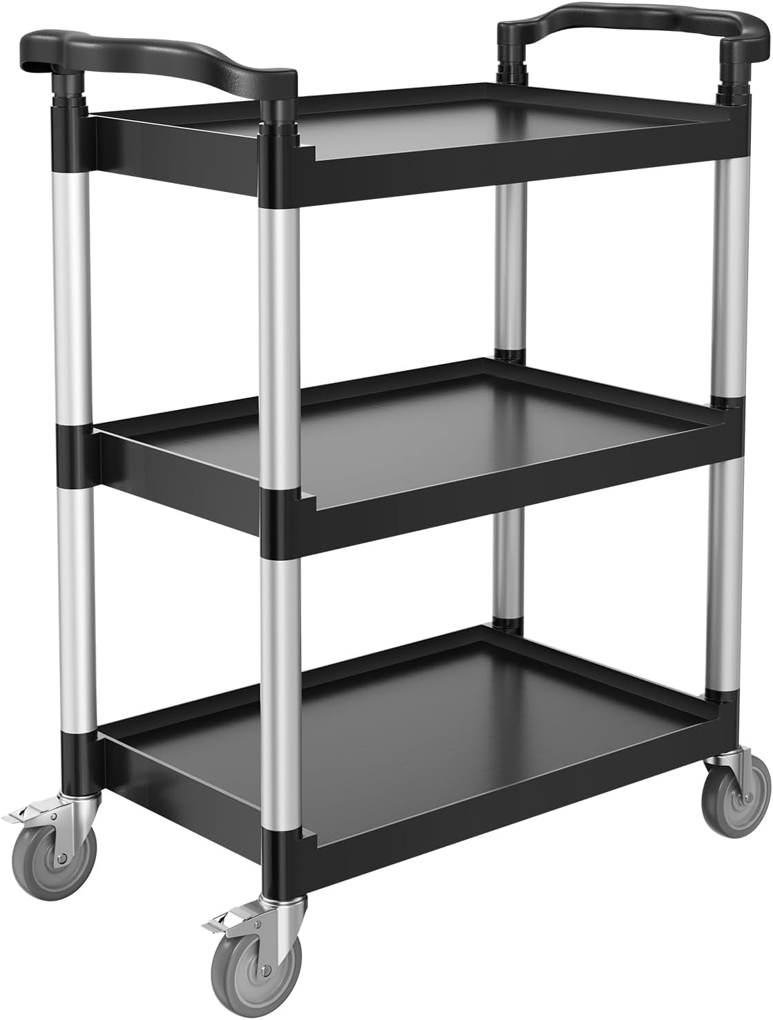 3-Tier Utility Cart with 300 lbs Capacity and 360 ° Swivel Wheels ...