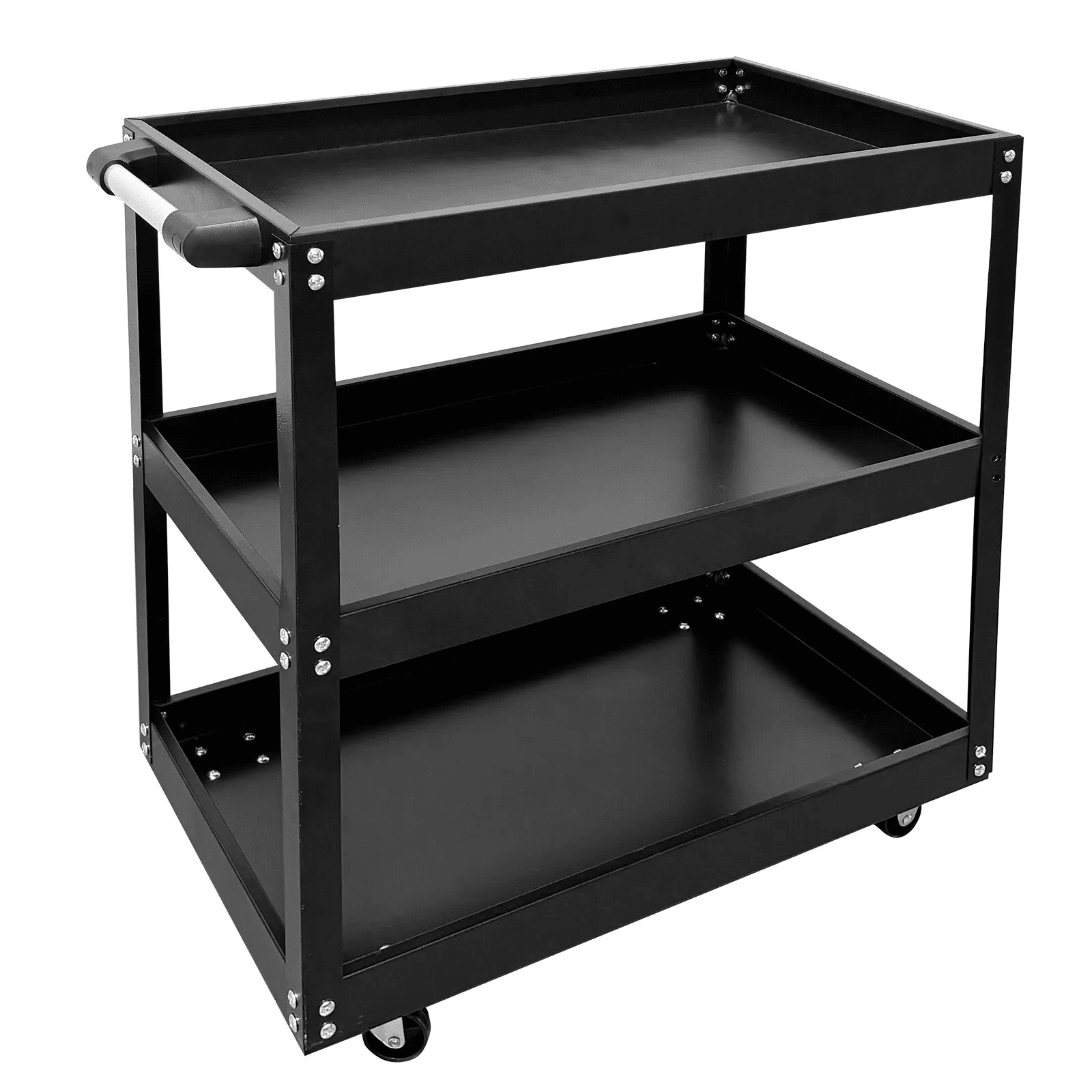 3 Tier Utility Tool Cart Rolling Work Cart W/ 4 Swivel Wheels + Side ...